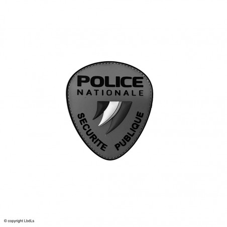 Patch PVC police nationale gris 9x8 cm